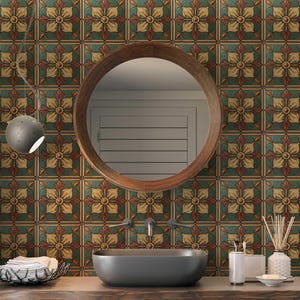 Green Rust Ceramic Tile - Kitchen Backsplash Tile - Bathroom Shower ...