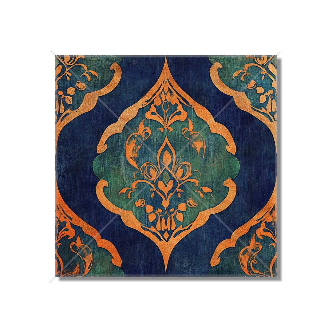 Dark Blue Green Ceramic Tile - Patterned Kitchen Backsplash Tile ...
