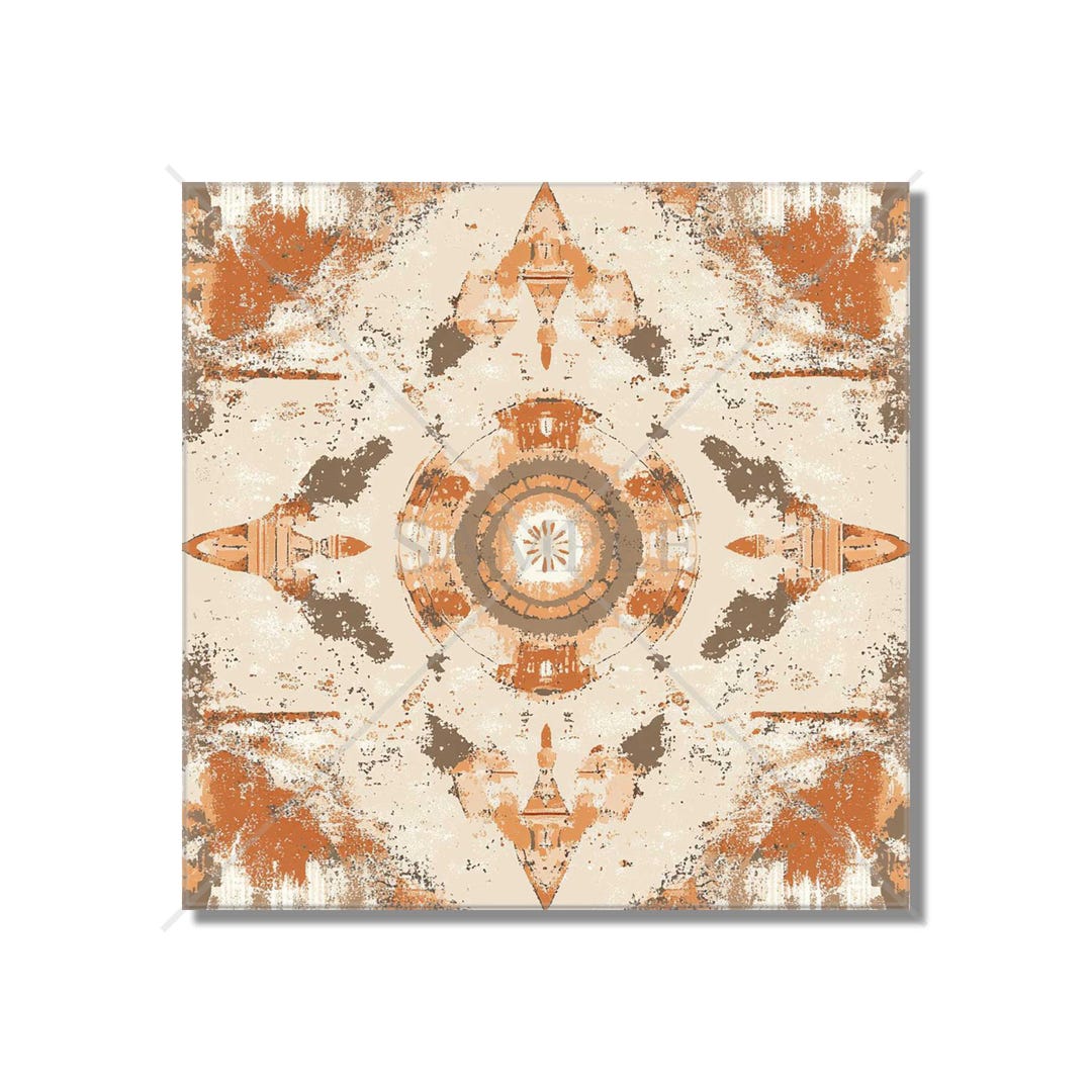 Boho Terra Cotta Design Ceramic Tile - Vintage Boho Tile Design ...