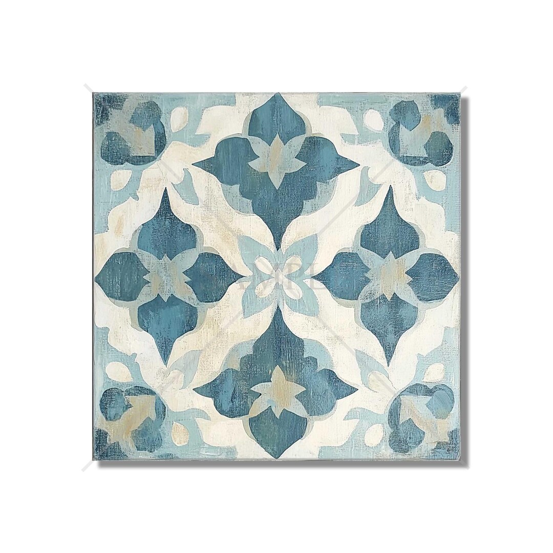 Aged Blue Green Ceramic Tile Vintage Aged Design Tile Unique Patterned ...