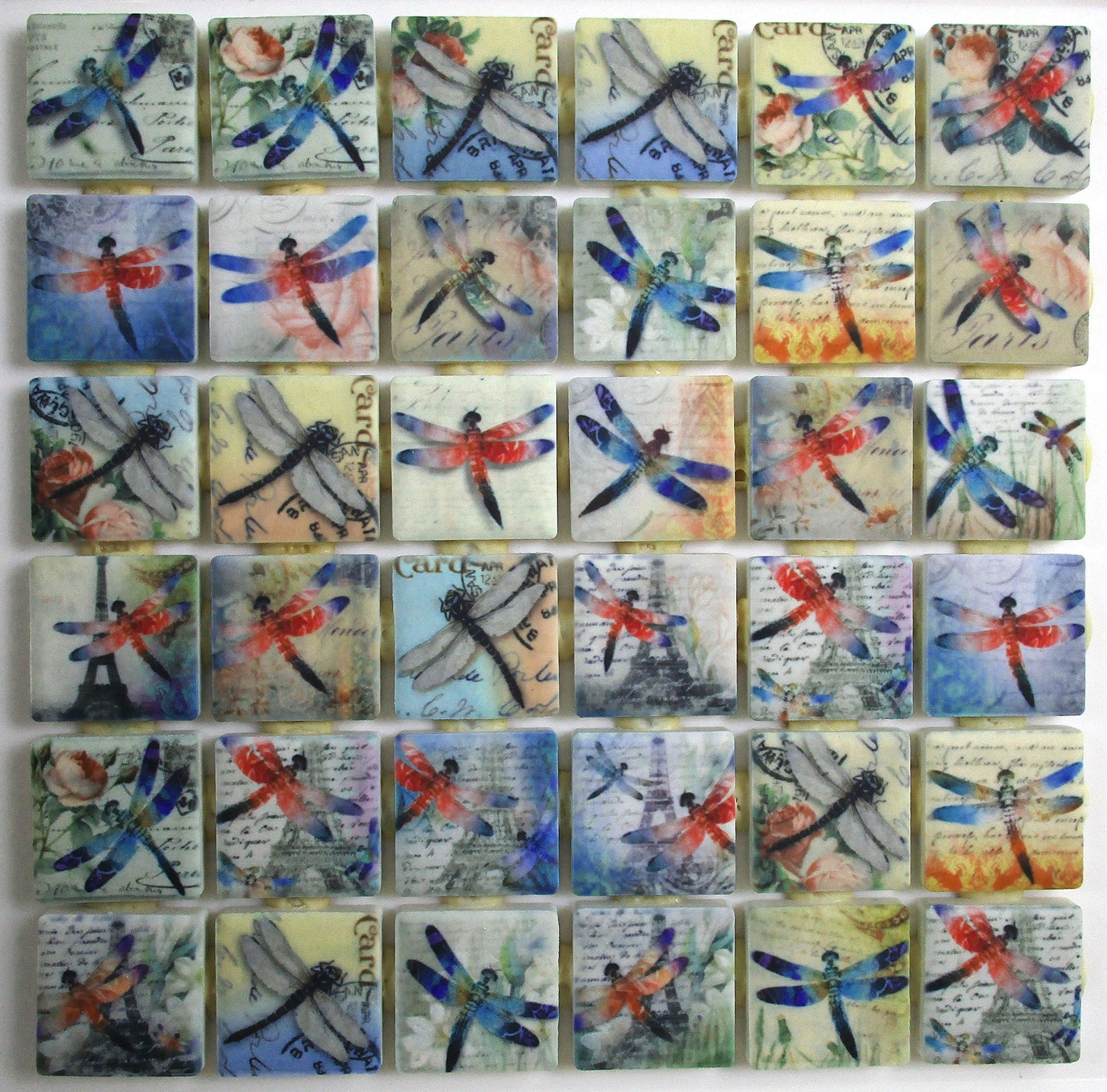 Ceramic Mosaic Tiles Dragonfly Art Design Mixed Mosaic Tile | Etsy