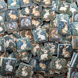 SALE 2 Pounds of Bunny Rabbit Design Mixed Ceramic Mosaic Tiles Mixed ...