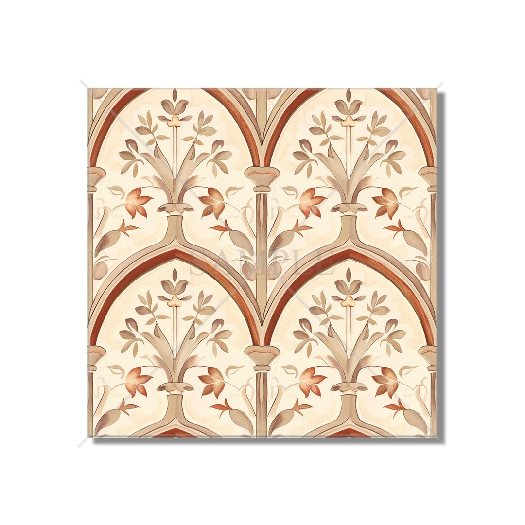 Terracotta Boho Arch Design Ceramic Tile - Vintage Tile Design ...