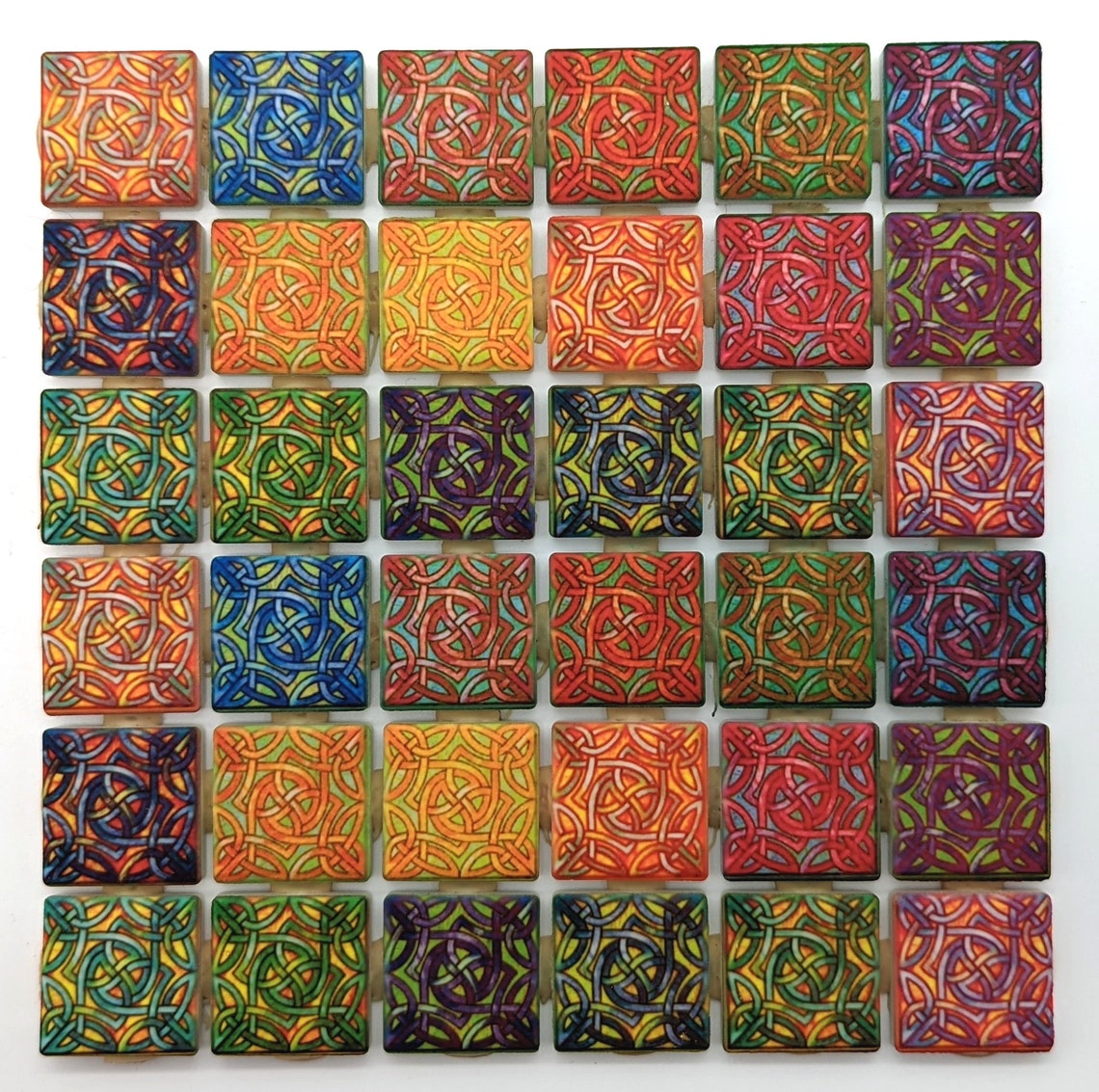 Celtic Knot Ceramic Mosaic Tiles 36 Pieces Celtic Mosaic - Etsy