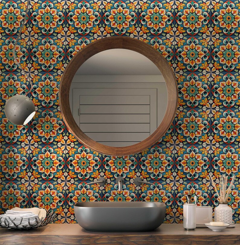 Bright Multi Colored Ceramic Tile - Bright Colors Kitchen Tile - Unique ...