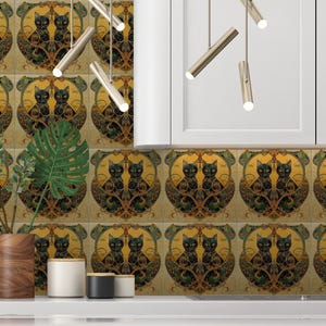 Black Cat Design Ceramic Tile Kitchen Backsplash and Bathroom Ceramic ...