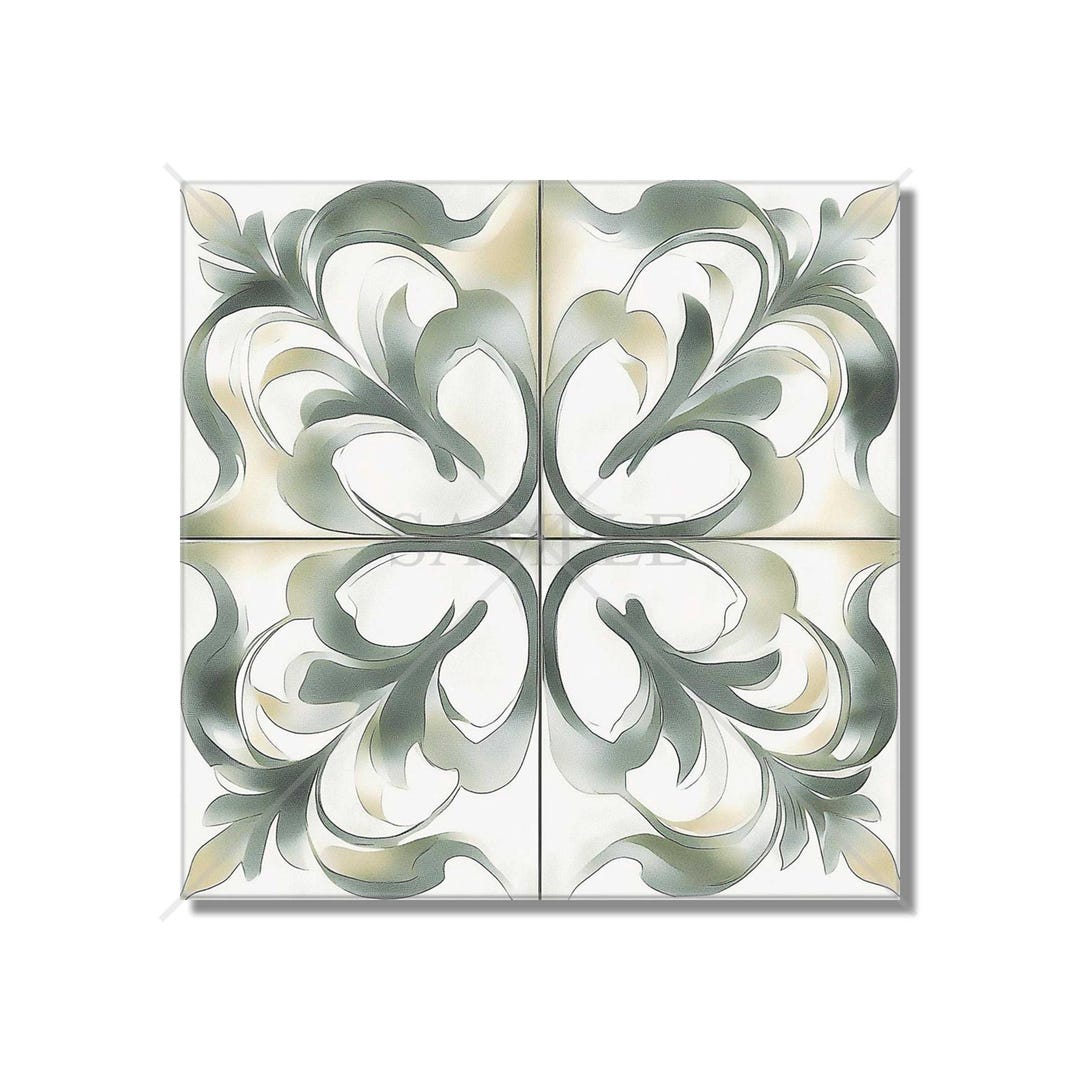 Green Ceramic Tile - Vintage Moroccan Tile Design - Kitchen Backsplash ...