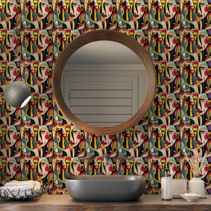 Picasso Faces Design Ceramic Tile - Colorful Unique Kitchen Backsplash ...