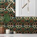 Green Copper Patterned Ceramic Tile - Green Kitchen Backsplash Tile ...