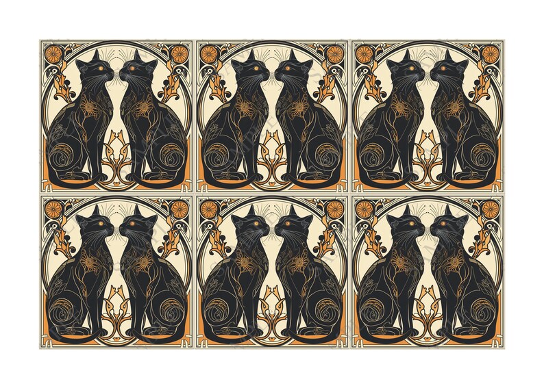 Black Cat Design Ceramic Tile Kitchen Backsplash and Bathroom Ceramic ...