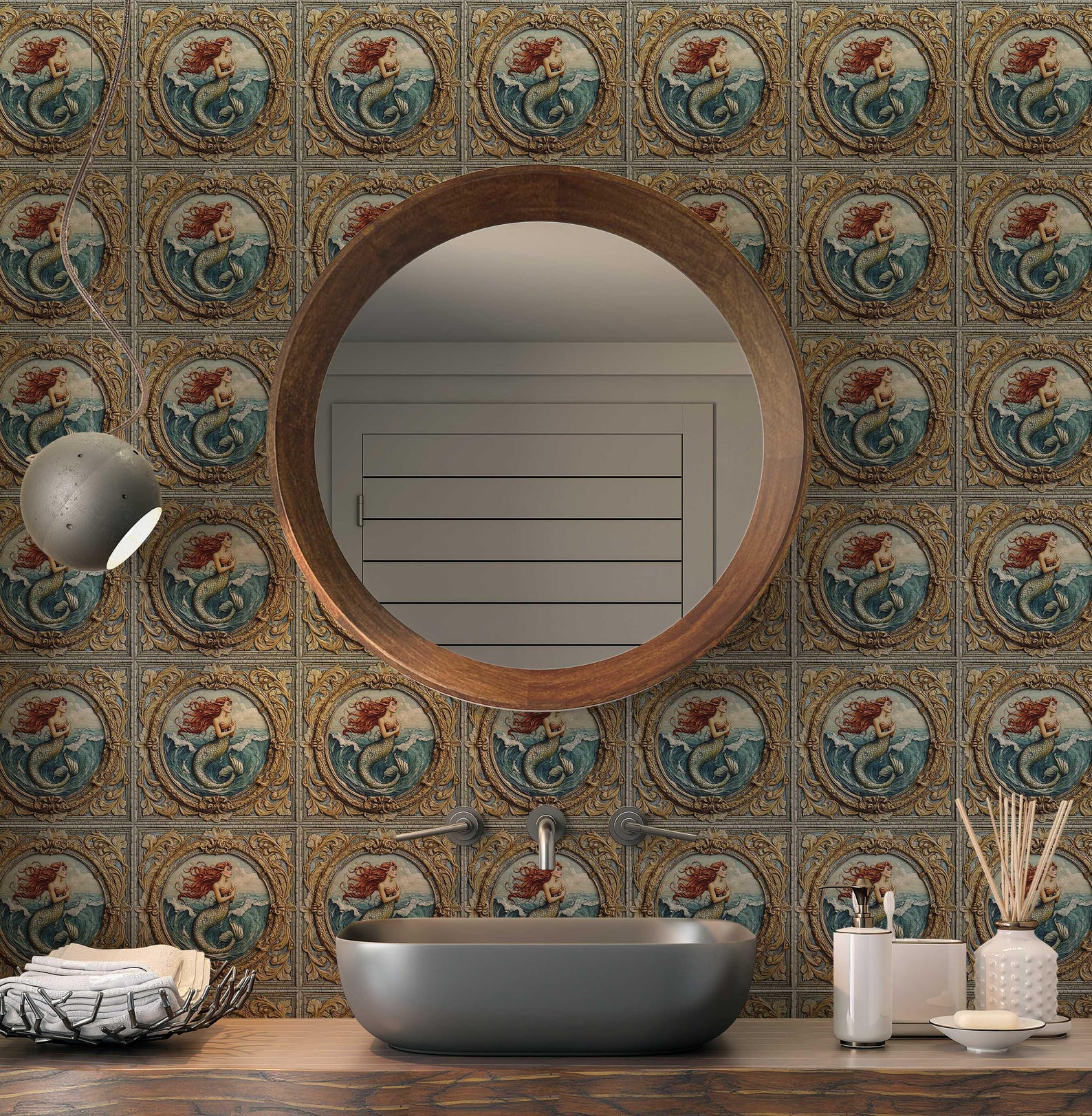 Mermaid Design Ceramic Tile - Mermaid Home Decor Tile - Mermaid Accent ...
