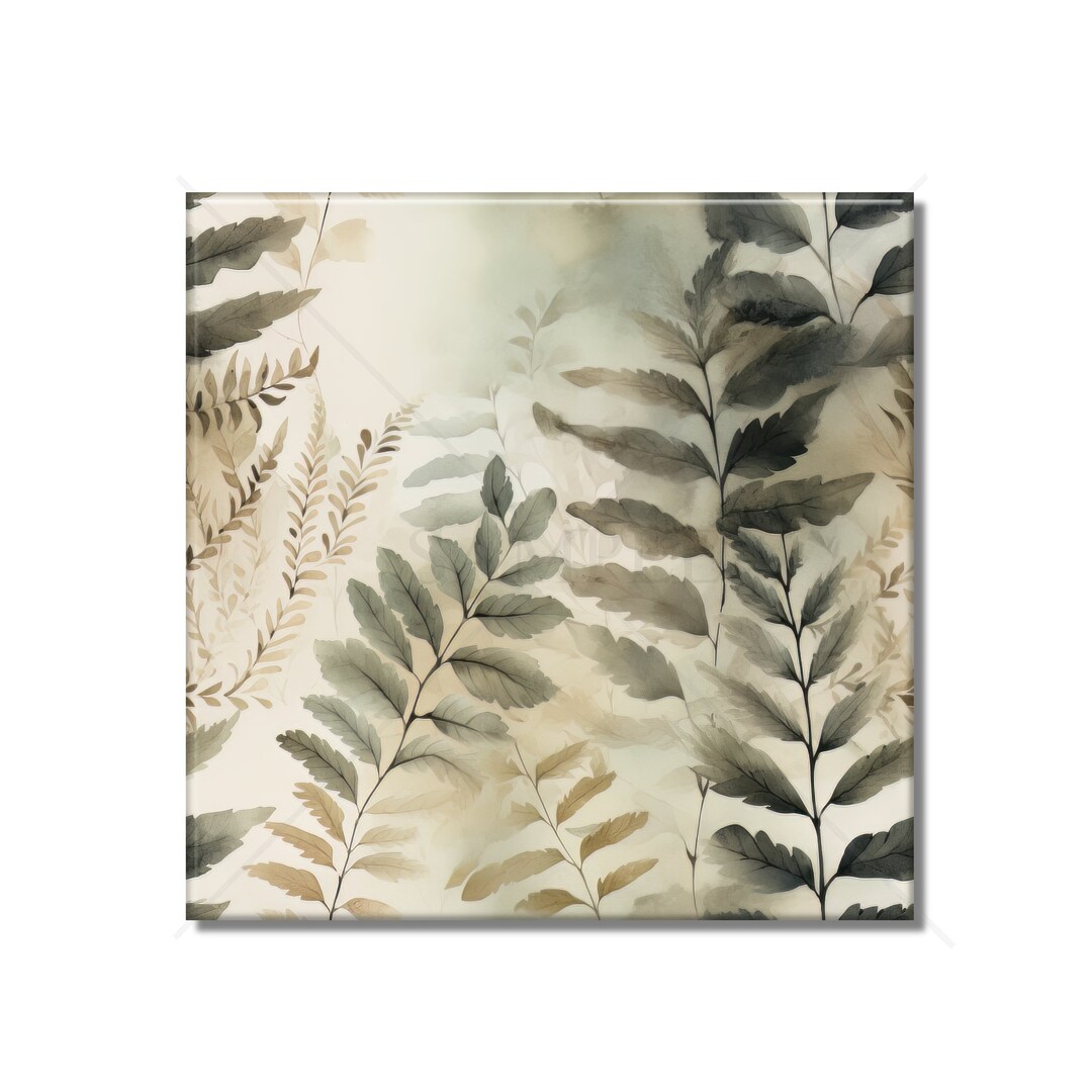 Moody Botanical Ceramic Tile Botanical Kitchen Backsplash Tile ...