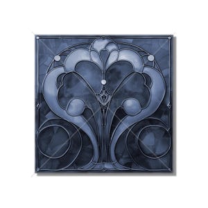Ceramic Tile Dark Blue Vintage Art Deco Design - Art Deco Kitchen ...