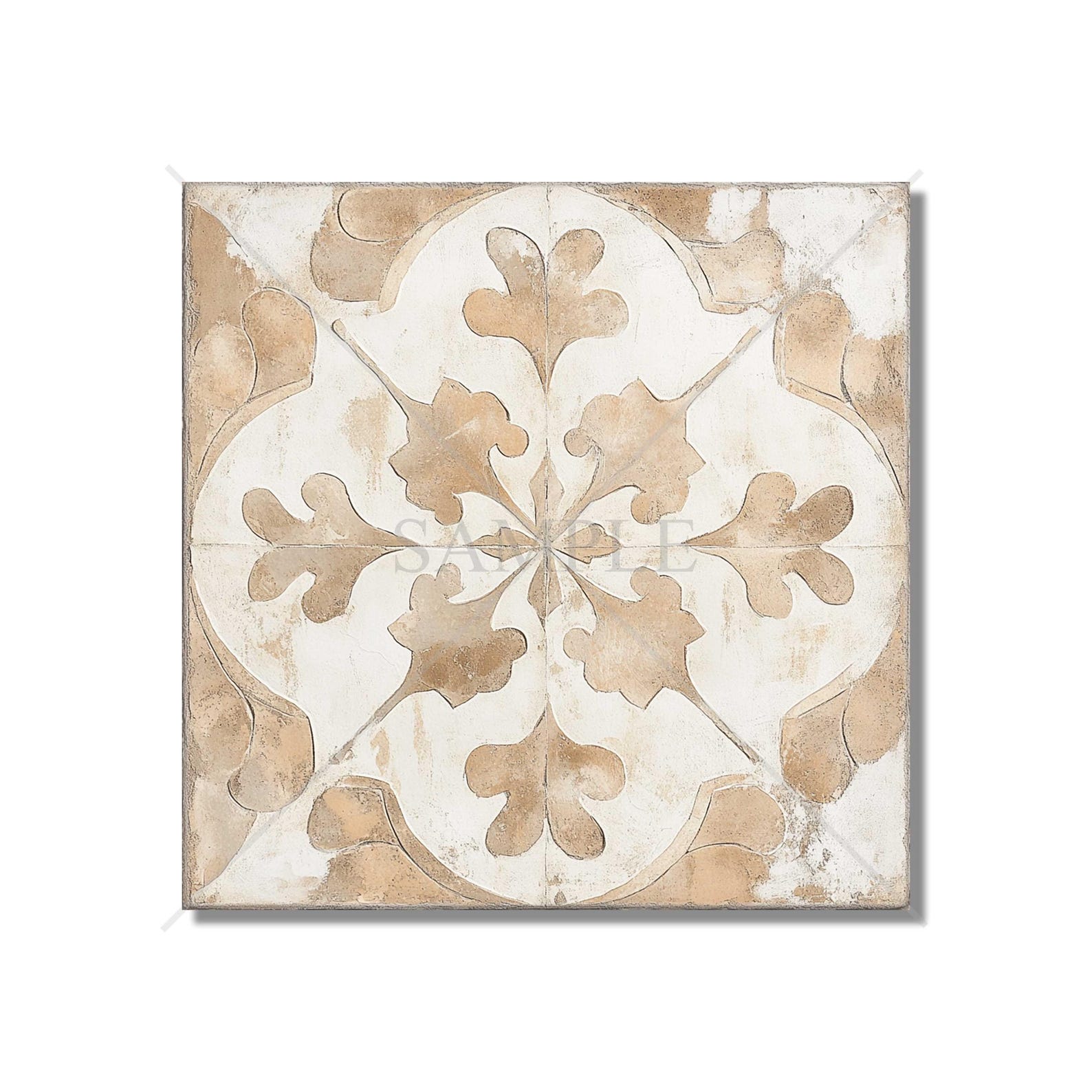 Neutral Tones Vintage European Design Ceramic Tiles Patterned Kitchen ...