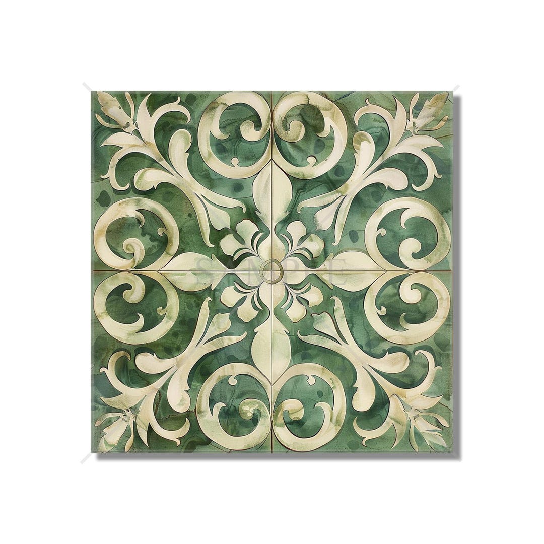 Sage Green Ceramic Tile Green Kitchen Backsplash Tile Green Bathroom ...