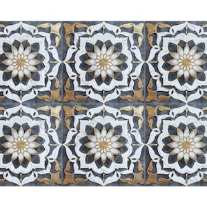 Gray Ceramic Tile - Ornate Patterned Kitchen Backsplash Tile ...