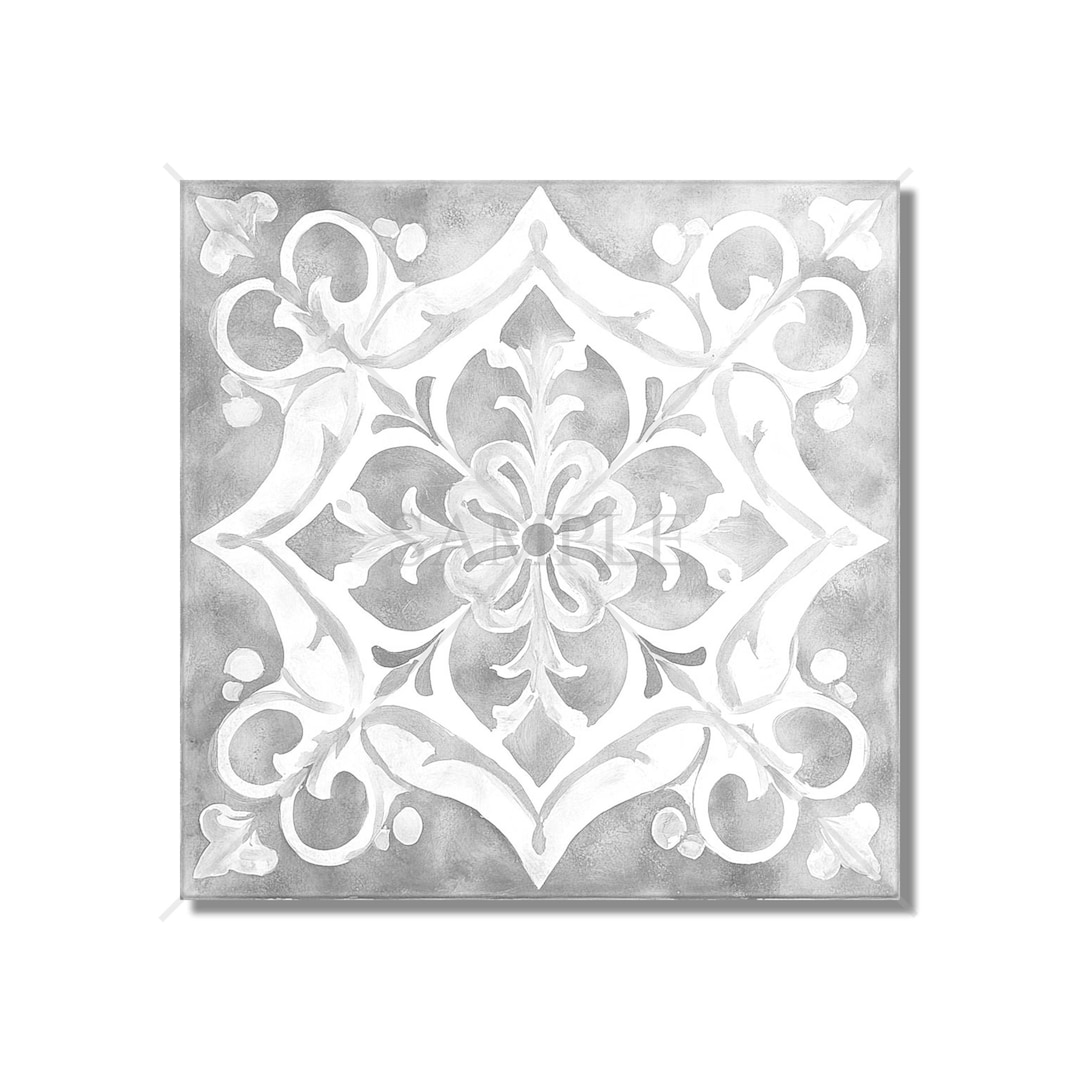Ceramic Tile Gray Patterned Vintage Design Grey Ceramic Tiles - Grey ...