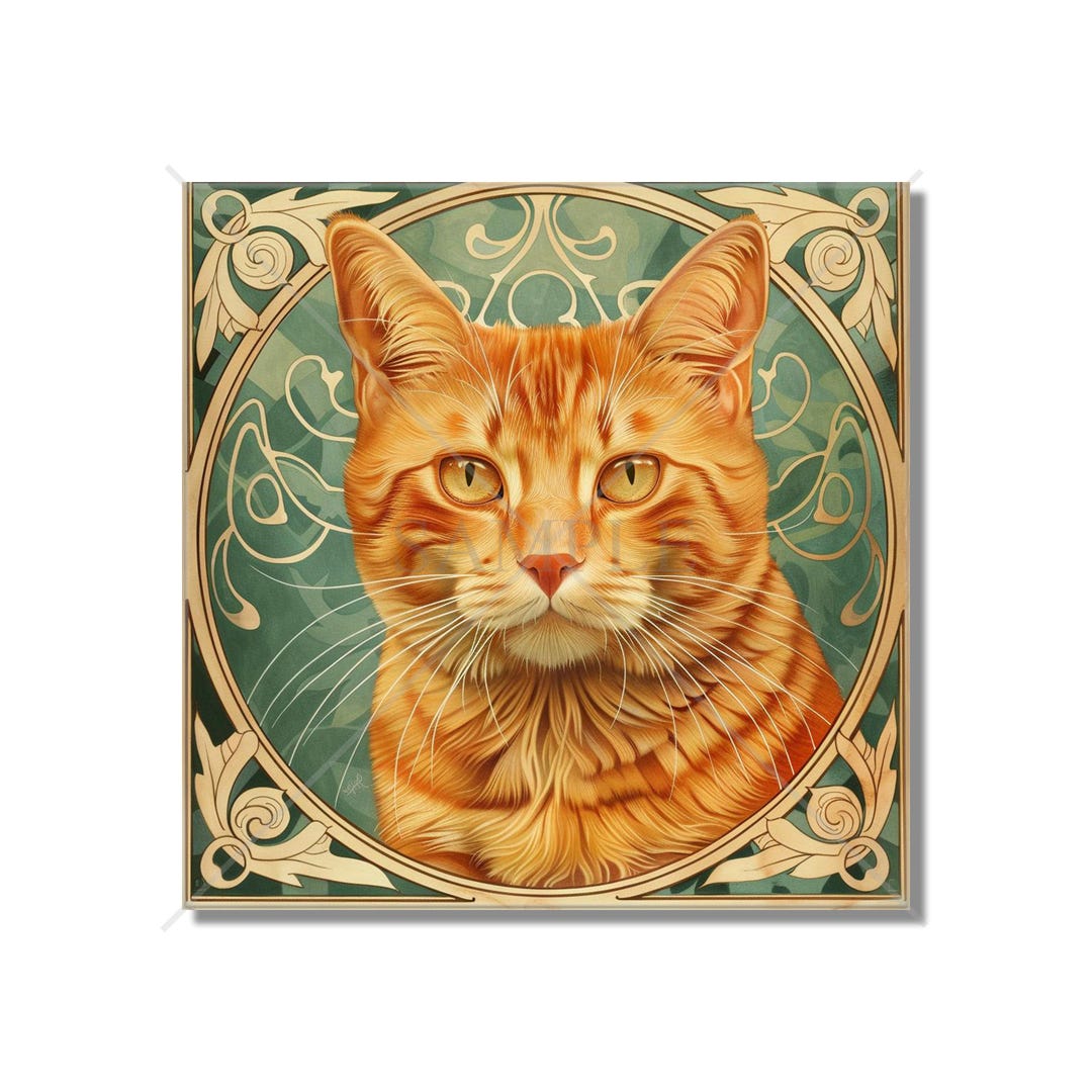 Orange Cat Ceramic Tile - Kitchen Backsplash and Bathroom Ceramic Tiles ...