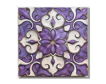 Lavender Patterned Backsplash Tile - Purple Kitchen Tile Patterned ...