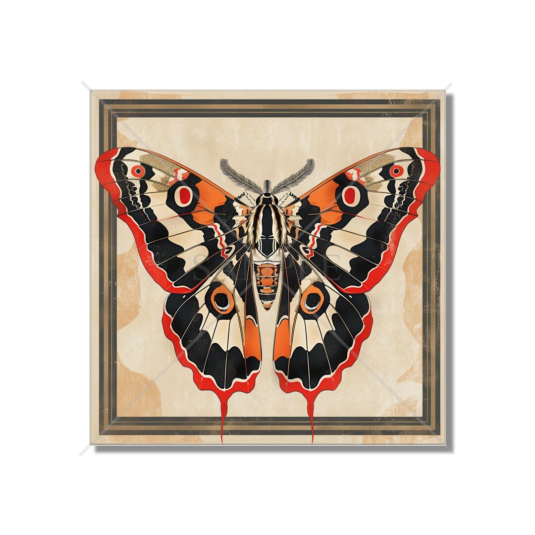 Vintage Moth Design Ceramic Tile Kitchen Backsplash Tile Bathroom Tile ...