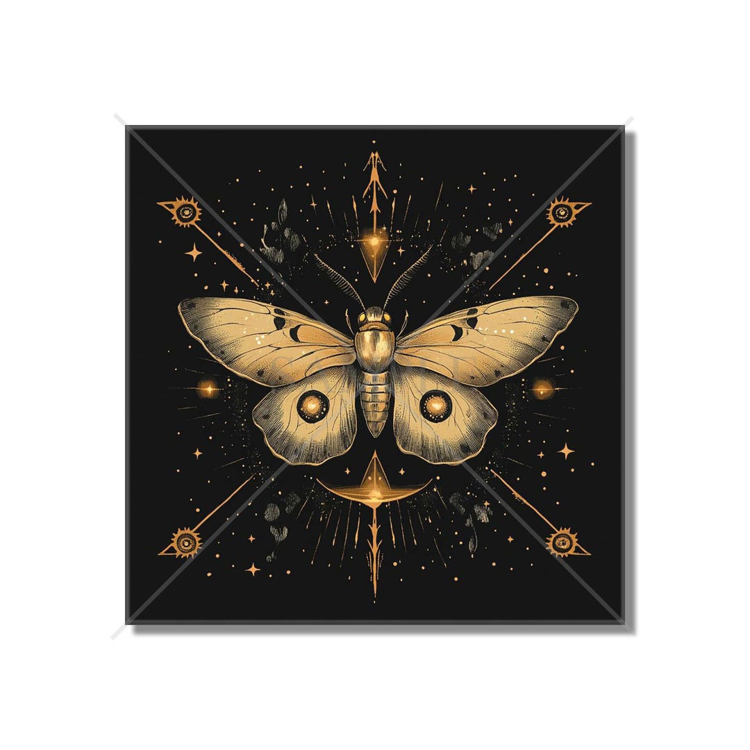 Moody Witchy Moth Design Ceramic Tile - Kitchen Backsplash Tile - Moody ...