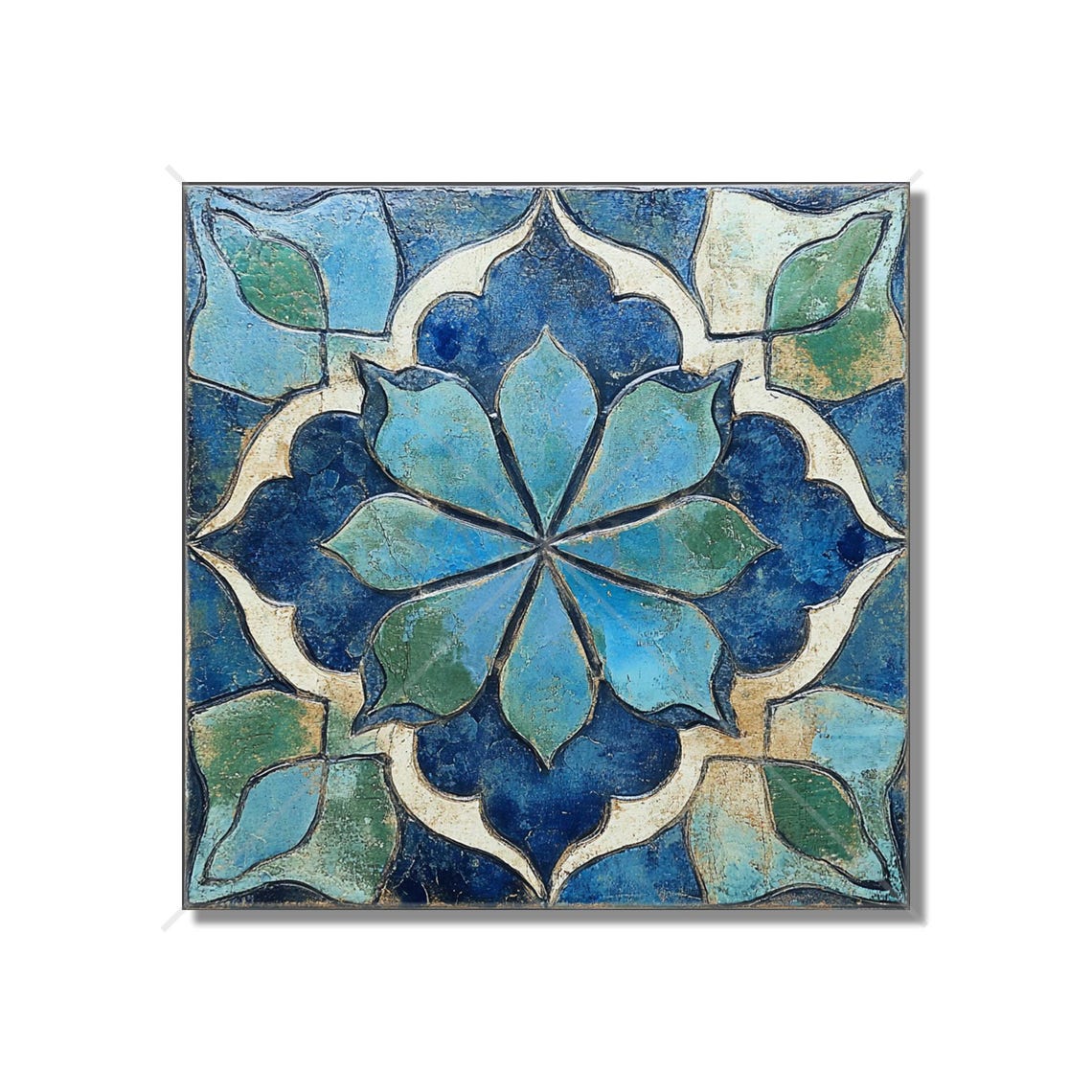 Blue Green Turquoise Ceramic Tile - Vintage Moroccan Tile Design ...