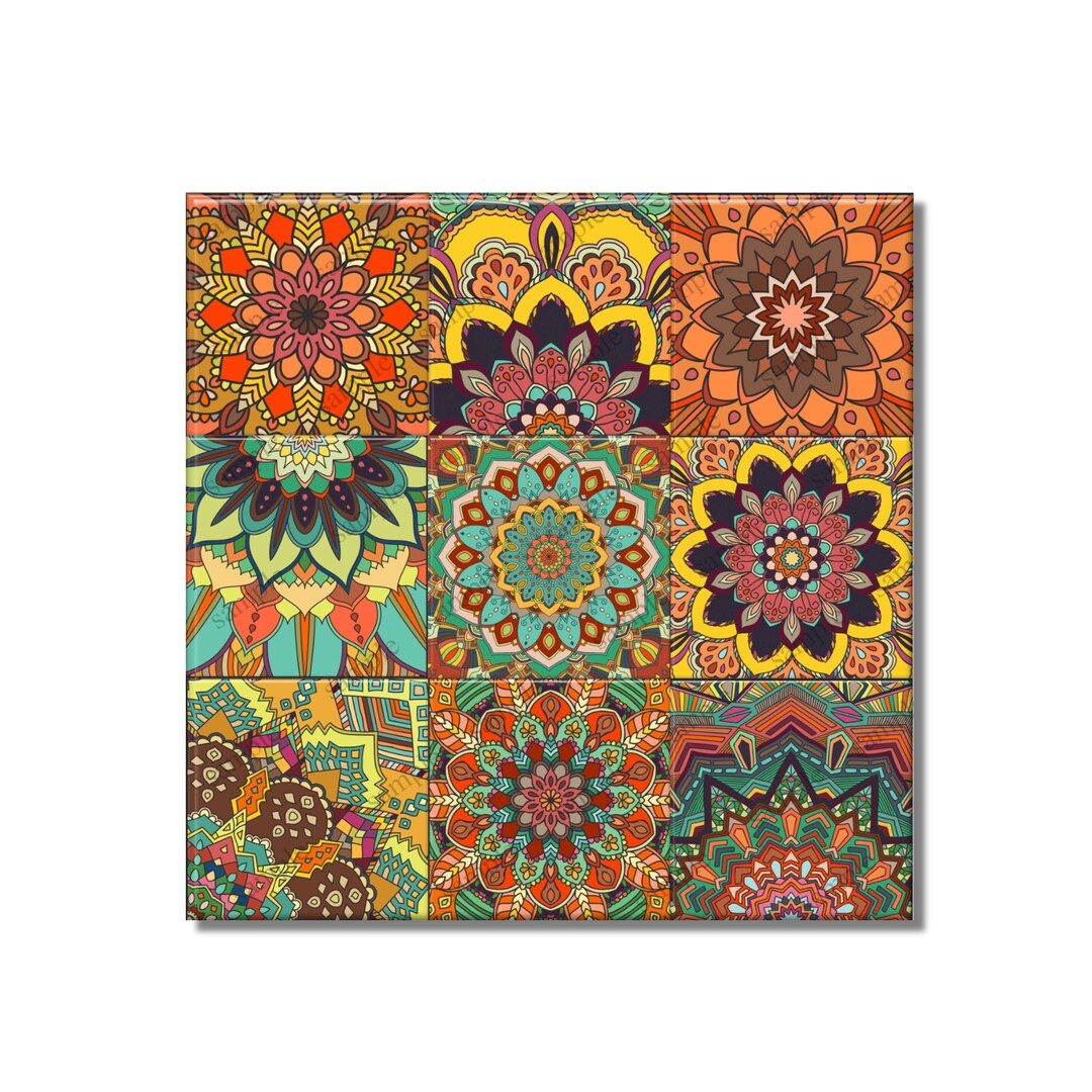 Patchwork Ceramic Wall Tiles Vintage Colors Mix 9 Piece - Etsy