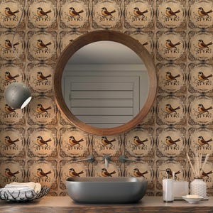 Vintage Bird Design Ceramic Tile - Ceramic Tiles With Birds - Bird ...