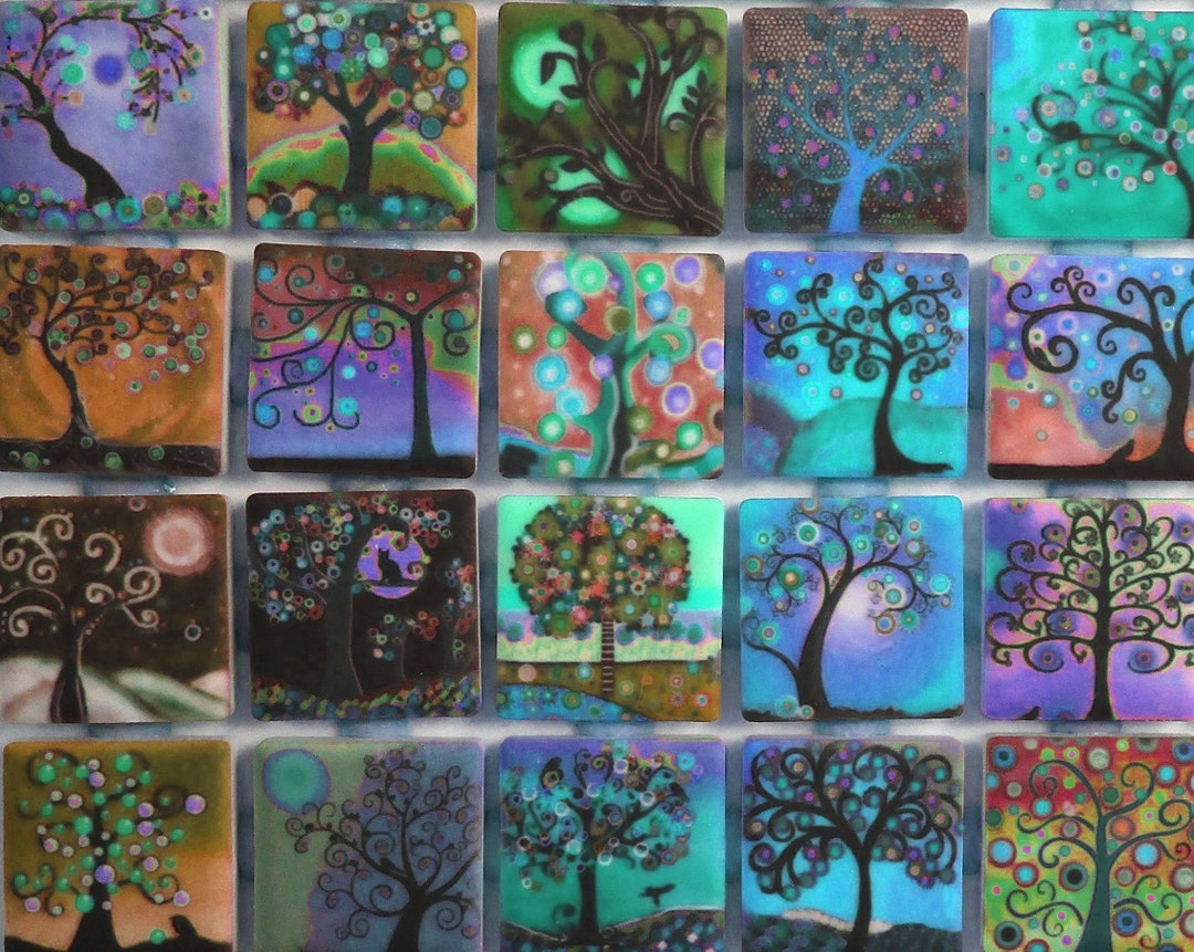 Funky Trees Tree Art Designs Mosaic Tile Pieces - Ceramic Mosaic Tiles ...