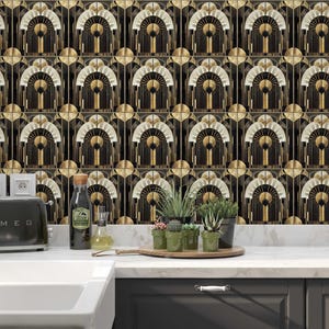 Art Deco Kitchen Backsplash Tile - Vintage Art Deco Design Ceramic Tile ...