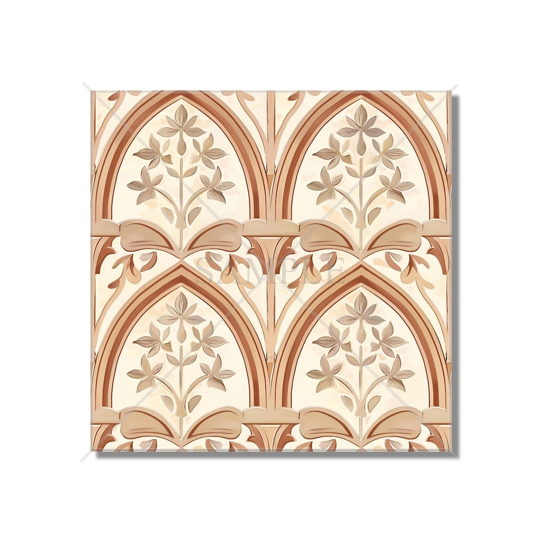 Terracotta Boho Arch Design Ceramic Tile - Vintage Tile Design ...