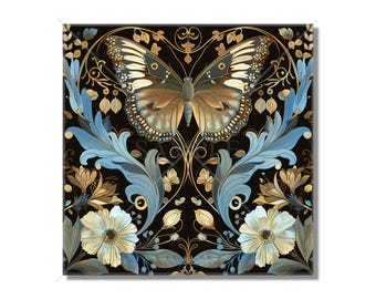 Vintage Botanical Butterfly Design Ceramic Tile - Kitchen Backsplash ...
