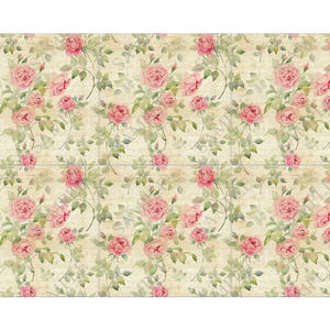 Pink Floral Ceramic Tile for Kitchen Backsplash - Pink Rose Bathroom ...