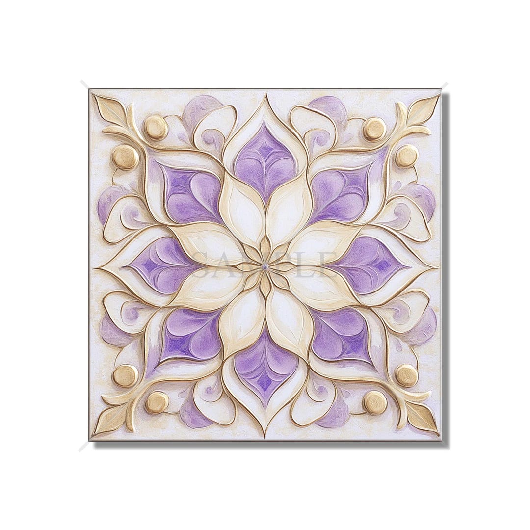 Lavender Patterned Backsplash Tile - Purple Kitchen Tile Patterned ...