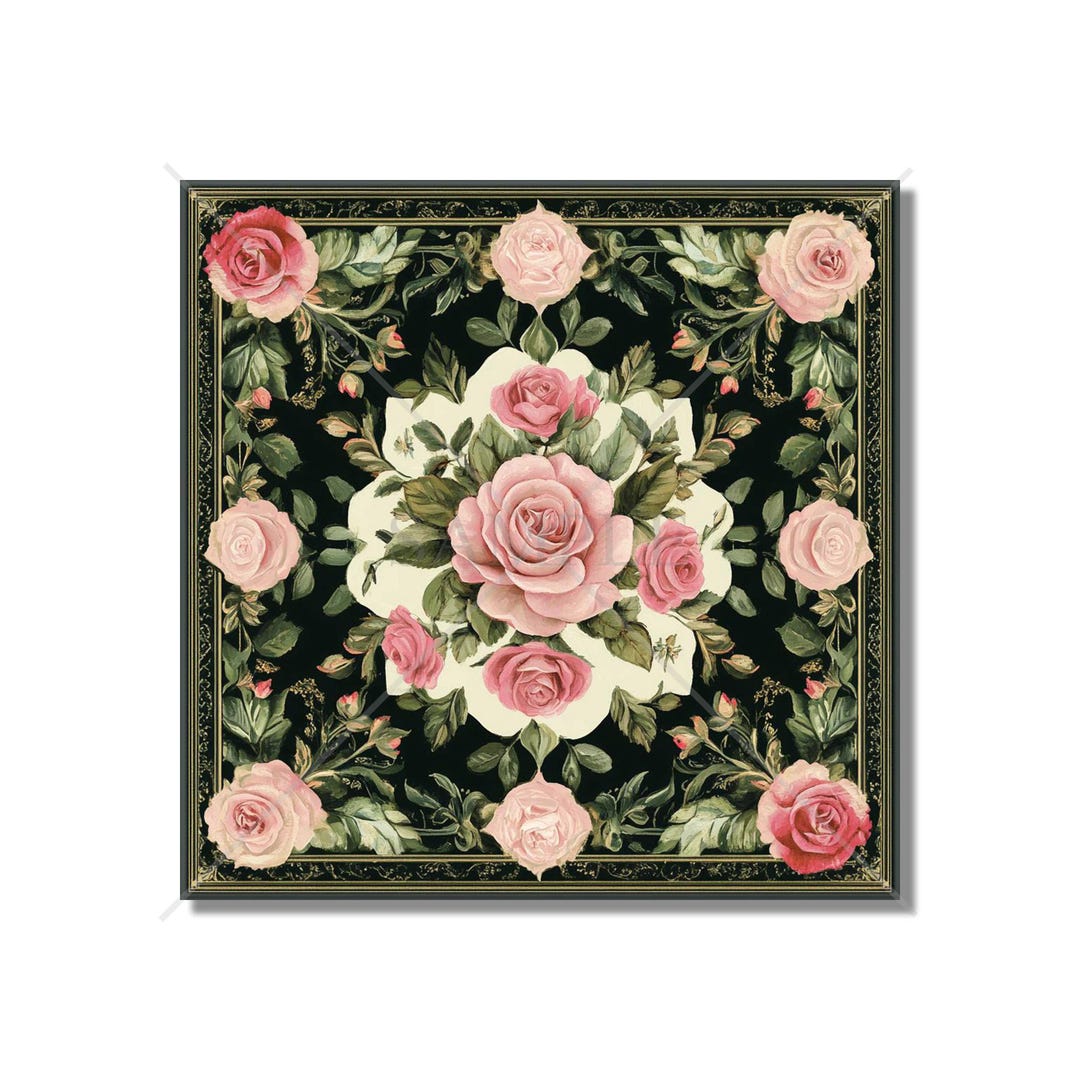 Vintage Pink Roses Design Ceramic Accent Tile Floral Design Kitchen ...