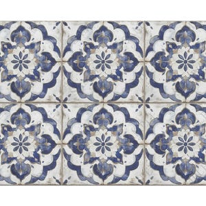 Ceramic Tile Blue Grey Patterned Vintage Design Kitchen Backsplash ...