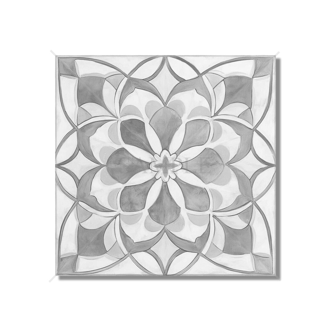 Ceramic Tile Gray Patterned Vintage Design Grey Ceramic Tiles - Grey ...