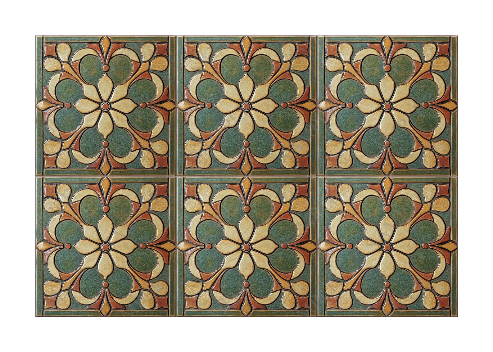 Green Rust Ceramic Tile - Kitchen Backsplash Tile - Bathroom Shower ...