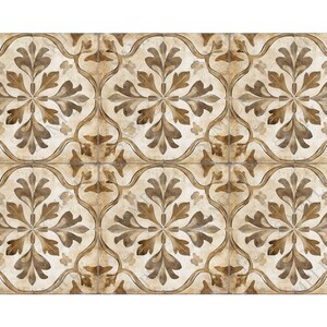 Tan Sandy Tones Ceramic Tile Unique Patterned Kitchen Backsplash Tile ...