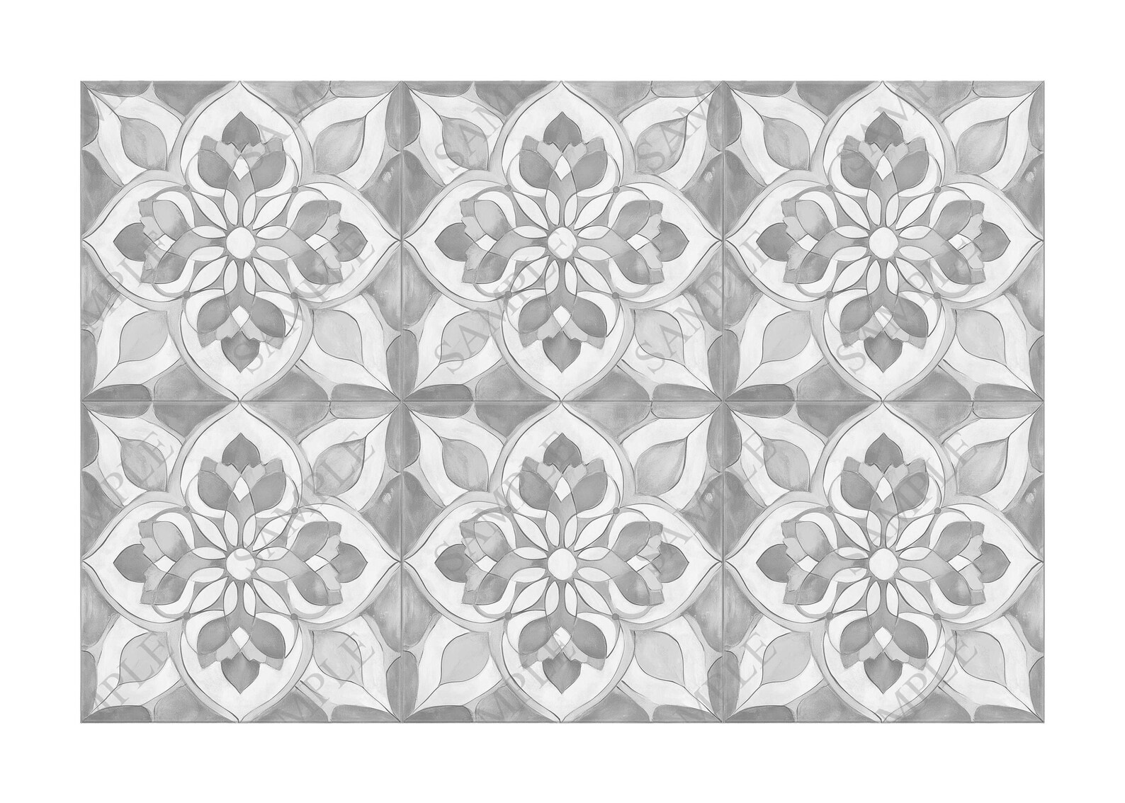 Ceramic Tile Gray Patterned Vintage Design Grey Ceramic Tiles - Grey ...