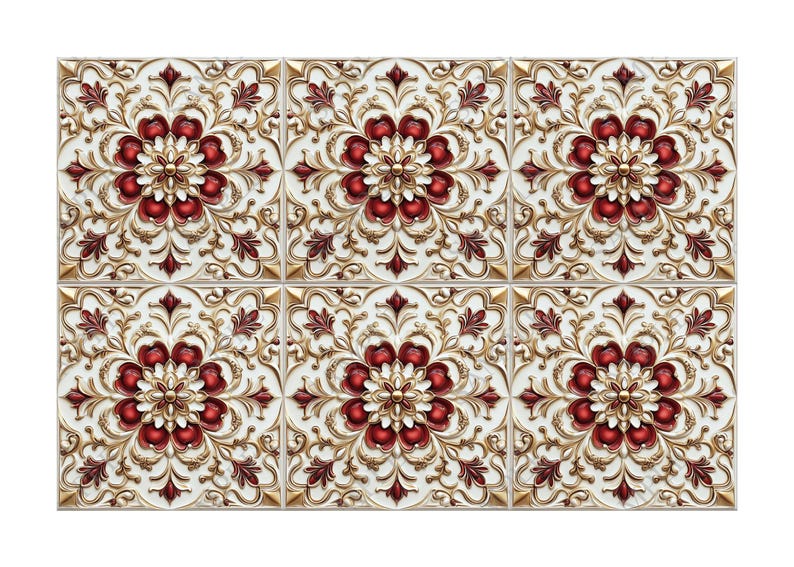 Red Ceramic Tile Unique Patterned Red Kitchen Backsplash Tiles Red ...