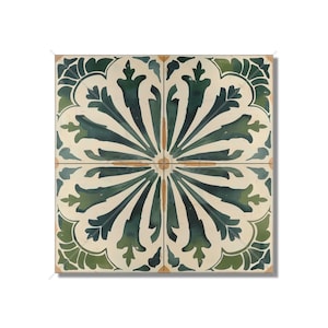 Green Beige Ceramic Tile - Vintage Moroccan Tile Design - Kitchen ...