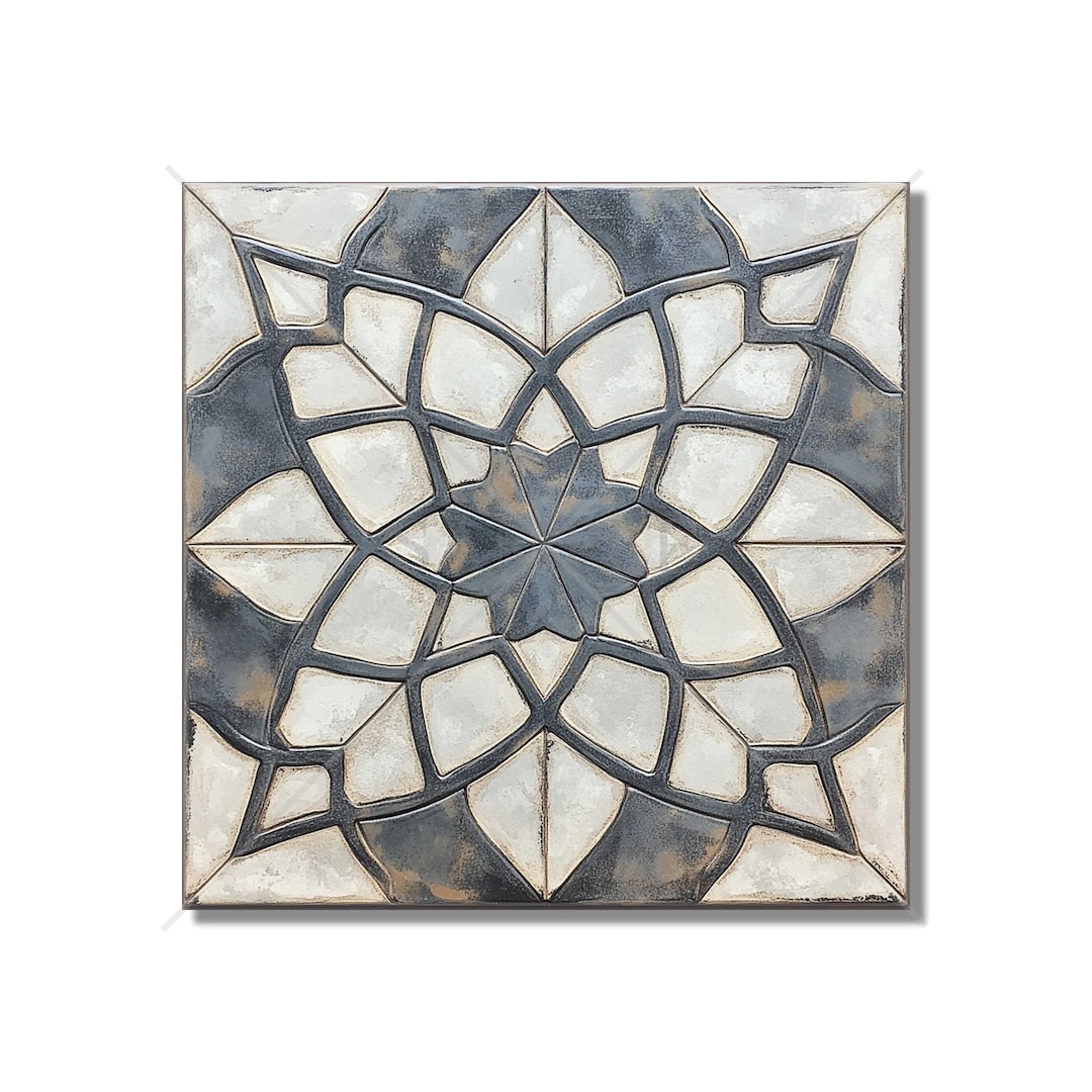 Ceramic Tile Blue Gray Antique White Patterned Vintage Design Kitchen ...