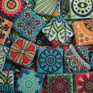 Ceramic Mosaic Tiles - Bright Colors Medallions Moroccan Tile Mosaic ...
