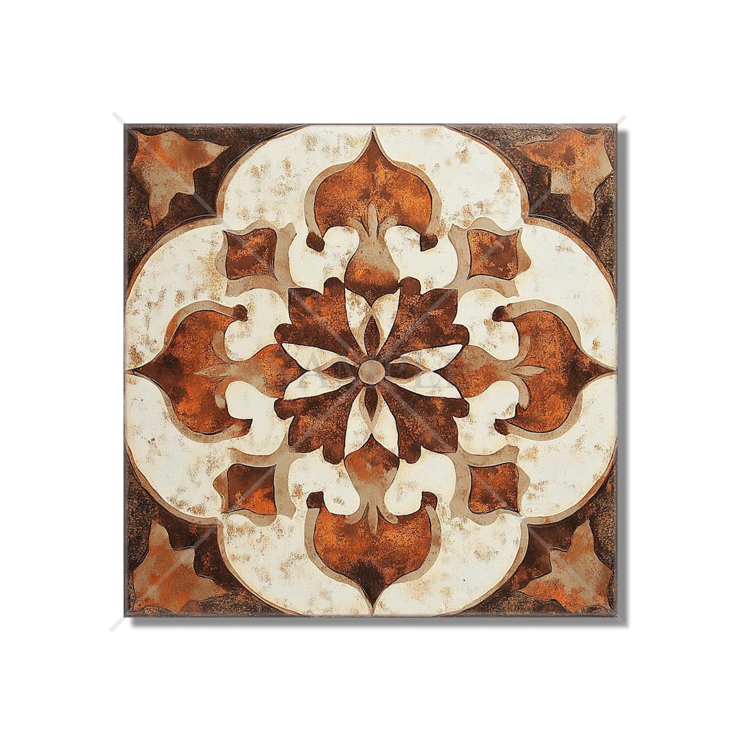 Rust Brown Patterned Ceramic Tile Patterned Kitchen Backsplash Tile ...