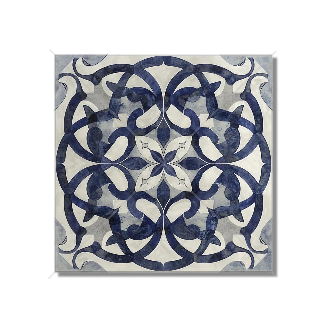 Navy Blue Ceramic Tile Vintage Moroccan Tile Design Kitchen Backsplash ...