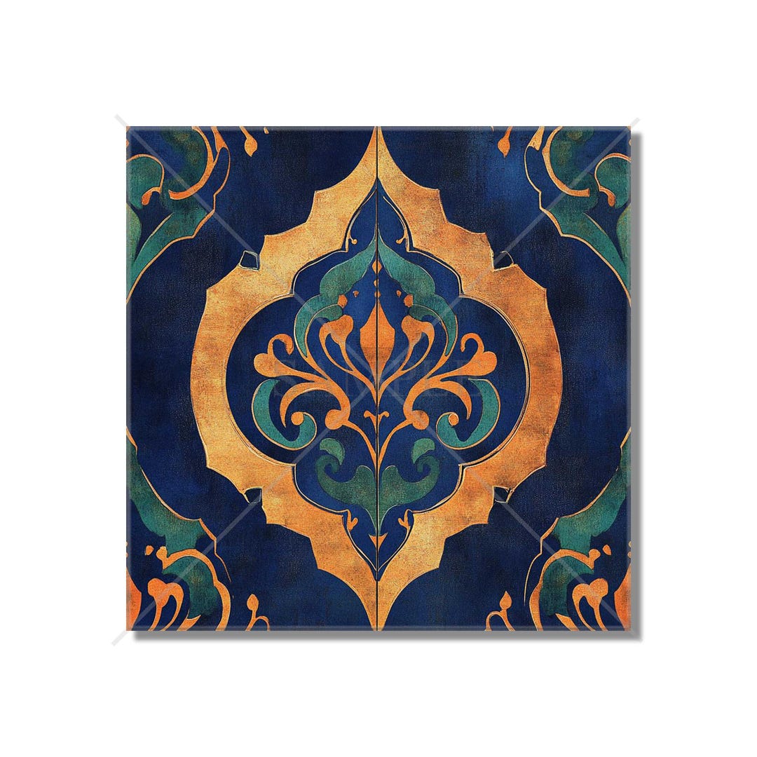 Dark Blue Green Ceramic Tile - Patterned Kitchen Backsplash Tile ...