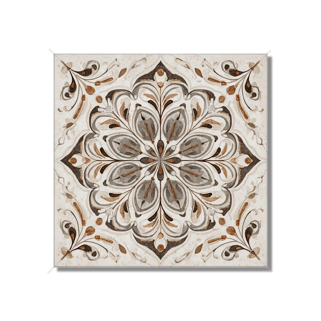 Ceramic Tile Beige Gray Vintage French Design Patterned Kitchen ...