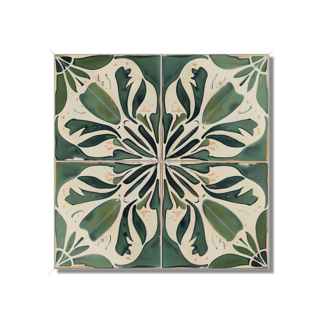 Green Beige Ceramic Tile - Vintage Moroccan Tile Design - Kitchen ...