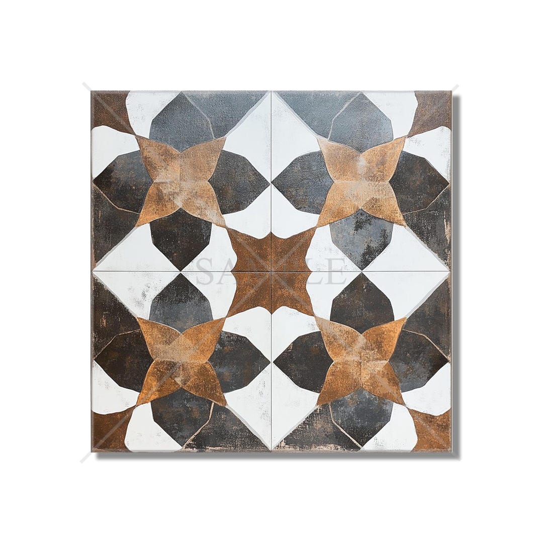 Unique Patterned Ceramic Tile Rust Copper Black Kitchen Backsplash Tile ...